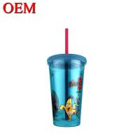 China Custom Figure Double Walled Plastic Straw Cup Reusable Water Cup OEM Plastic Toy Factory for sale
