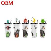 China Custom Figure Double Walled Plastic Straw Cup Reusable Water Cup OEM Plastic Toy Factory for sale