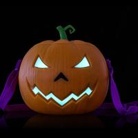 China Custom 3D Voice-activated Pumpkin Shape Luminous Popcorn OEM Cute Food Container Bucket for sale