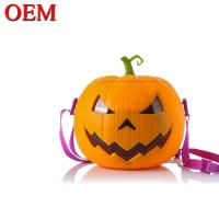 China Custom 3D Voice-activated Pumpkin Shape Luminous Popcorn OEM Cute Food Container Bucket for sale