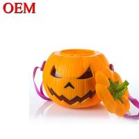 China Custom 3D Voice-activated Pumpkin Shape Luminous Popcorn OEM Cute Food Container Bucket for sale