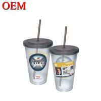 China Supplier High Quality Customized Marvel Double Walled Plastic Travel Cup With Straw for sale