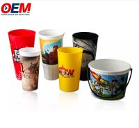 China OEM Good quality container custom printed plastic cartoon popcorn bucket tub cup with lid for promotion for sale