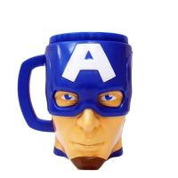 China Plastic 3d Figural Popcorn Bucket Container Shaped Hero Captain Character Mug Supplier for sale