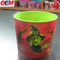 China customized plastic Halloween cartoon animal design popcorn container plastic food storage popcorn bucket with lid for sale