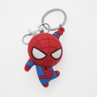 China Custom 3D Cartoon Anime Captain America Rubber Keychain Pvc Key Chain For School Bag for sale