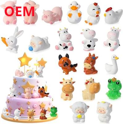 China OEM 3d Pvc Toys Made Cute Plastic Cake Mini Gift Toy Customized 6cm Height Animal Model for sale