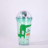 China Beverage Straw Cup Summer Ice Cream Cup Transparent Double-Layer Plastic Water Cup Milk tea bottle for sale