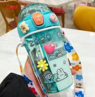 China Double Straw Bottle Transparent Eco Friendly Double Layer Plastic Water Milk Bottle for sale