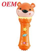 China Kids Handheld Wireless Microphone Toys Musical Instrument Karaoke Singing Cartoon Microphone Toys for sale