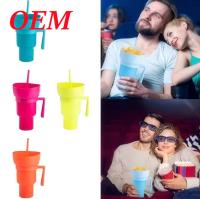 China Popcorn Container With Straw Food Safe Popcorn Bucket for sale