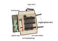 China Anti Abrasion Thickened Roll Up Tool Pouch , Multiscene Roll Out Tool Bag for sale