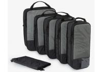 China Travel 6 Set Compression Packing Cubes , Foldable Luggage Organizer Bag Set for sale