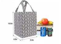 China Canvas Fabric Reusable Insulated Lunch Bag With Inner Pocket for sale