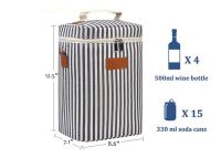 China Nylon Travel Insulated Wine Tote Bag , Leakproof Wine Cooler Carry Bag for sale