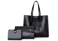 China Anti Abrasion Women PU Handbag Purse Set Reusable Multipurpose for sale