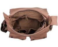 China Canvas 20L Men'S Leather Business Messenger Bag Reusable Wear Resistant for sale