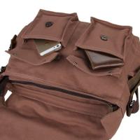 China Canvas 20L Men'S Leather Business Messenger Bag Reusable Wear Resistant for sale