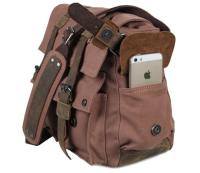 China Canvas 20L Men'S Leather Business Messenger Bag Reusable Wear Resistant for sale