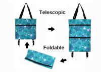 China Oxford Trolley Reusable Shopping Bags With Wheels Extensible Foldable Portable for sale