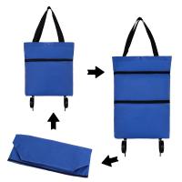China Oxford Trolley Reusable Shopping Bags With Wheels Extensible Foldable Portable for sale