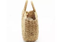 China Practical Beach Round Straw Handbag Woven Portable For Women for sale