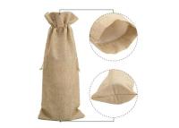 China Burlap Jute Durable Reusable Gift Bags Eco Friendly For Wine Bottle for sale