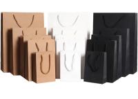 China Luxury Custom Printed Your Own Logo White Brown Craft Shopping Paper Bag With Handles for sale