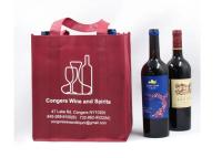 China Custom Promotion Gift Bag , Reusable Non Woven Wine Bags 6 Bottle Tote for sale