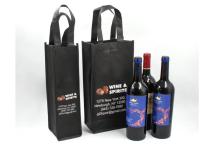China Custom Promotion Gift Bag , Reusable Non Woven Wine Bags 6 Bottle Tote for sale