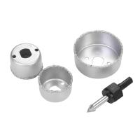 China 92HRC Tungsten Carbide Hole Saw Kit 19-83mm with 25mm Cutting Depth and Triangle Shank Accessories for sale