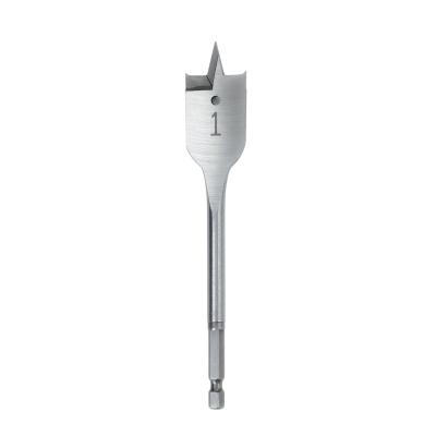 China 1 Inch Flat Bottom Drill Bit for Wood - 250mm High Carbon Steel with Quick Change Hex Shank for sale