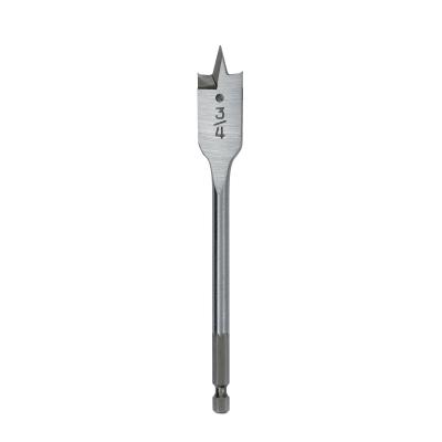 China 3/4 Inch High Carbon Steel Wood Flat Bit with Quick Change Hex Shank - 250mm Length for Fast Drilling for sale