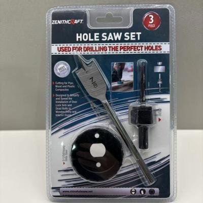 China 3PC Lock Installation Hole Saw Kit - High Carbon Steel with 38-42 HRC and 1-9/16