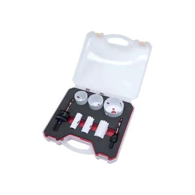 China M42 HSS 8-Piece Bi-Metal Hole Saw Set with Variable Pitch Teeth - 19mm to 57mm Sizes, 38mm Cutting Depth for sale