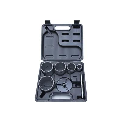China 7PC Tungsten Carbide Gritted Hole Saw Kit with 57mm Cutting Depth and 1500 RPM Max Speed for Professional Construction for sale