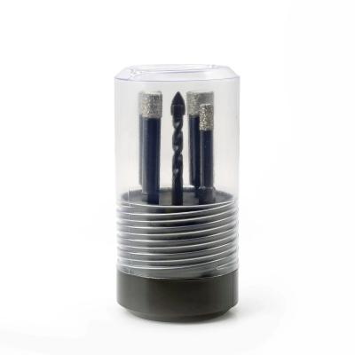 China 5PC Vacuum Brazing Diamond Hole Saw Kit with 6-12mm Sizes and 30mm Cutting Depth for Granite Marble Tile for sale