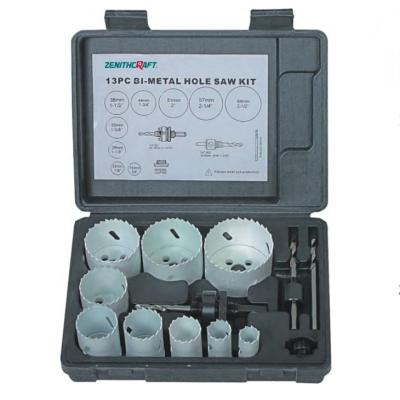 China 13-Piece Bi-Metal Hole Saw Kit with M42 HSS Teeth, 14-210mm Size Range, 38-47mm Cutting Depth for sale