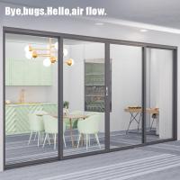 China PVDF Coating Aluminium Sliding Door Kitchen Double French Screen Doors for sale