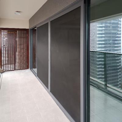 China Stainless Steel Diamond Mesh Double Door Fly Screen Door Adjustable for sale