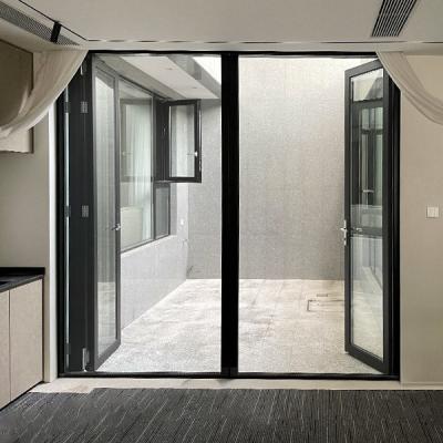 China Glass Fiber Black Net Aluminum Frame Trackless Screen Door OEM for sale