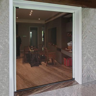 China Anti Mosquito Fiber Gray Net Trackless Screen Door Solution for sale
