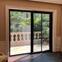 China Aluminum Frames Mosquito Net Sliding Retractable Screen Door Systems Black for sale