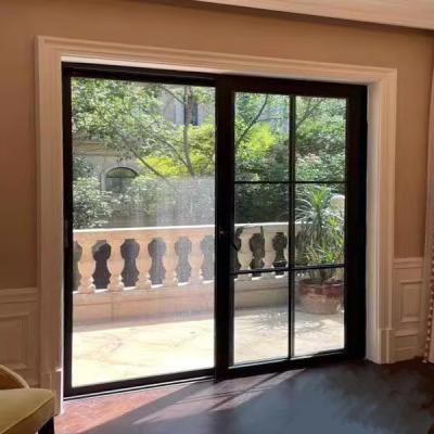 China Aluminum Frames Mosquito Net Sliding Retractable Screen Door Systems Black for sale