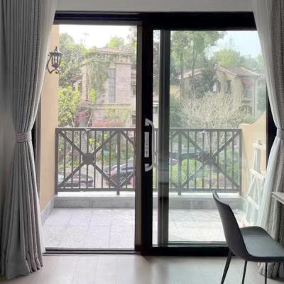 China Glass Fiber Black Net Sliding Trackless Screen Door Solutions for sale