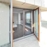 China Mesh Aluminum Alloy Frame Barrier Free Folding Roller Screen Door for sale