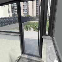 China R8 Barrier Free Screen Door Fiberglass Gray Mesh Sliding Security Door for sale