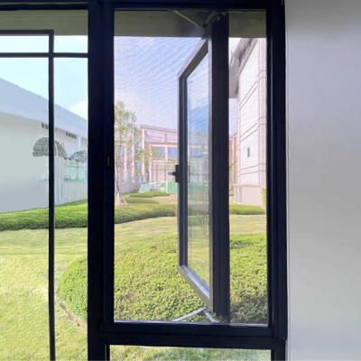 China Single Hung DIY Screen Aluminum Clad Casement Windows Black for sale