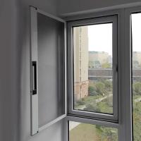 China Aluminum Alloy Fiberglass Retractable Screen Door Roller Screen Door Customized for sale