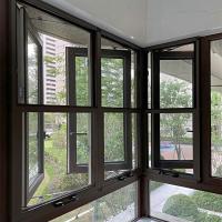 China Powder Coating Finishing Black Aluminium Casement Windows for sale